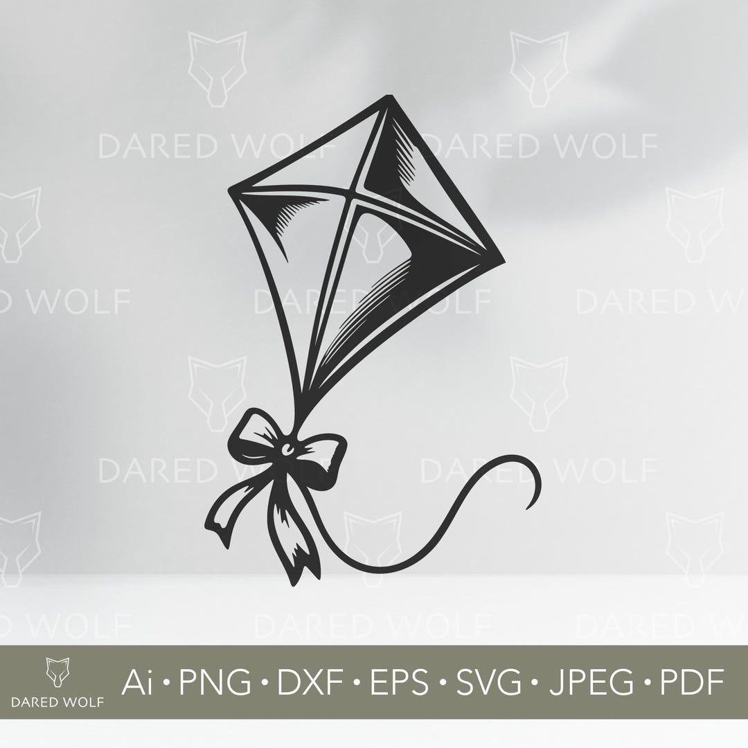 Retro Kite Tattoo Flash Art - Bow Kite Design (digital Download) - Etsy
