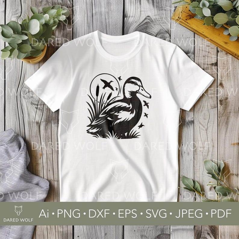 Duck SVG | Wildlife, Cattails Vector Art (digital File) - Etsy