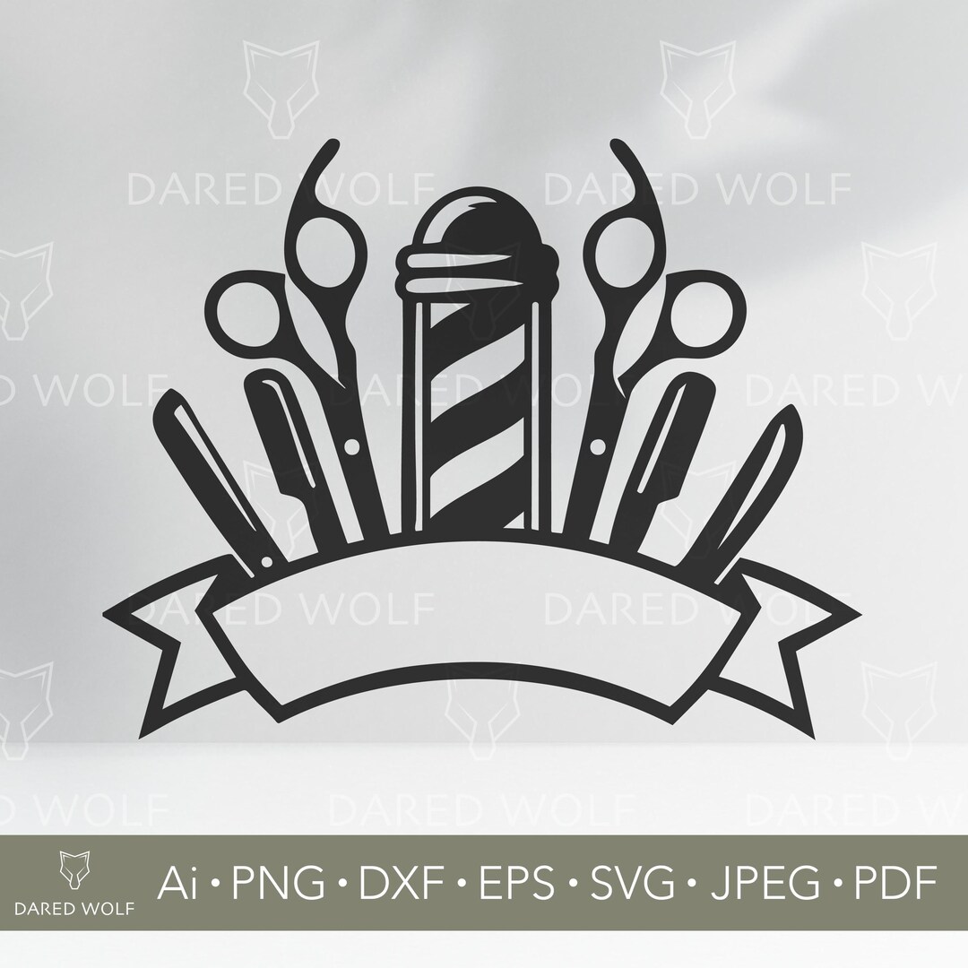 Barber Shop Vector Art | Scissors & Razor SVG for Cricut and Silhouette ...