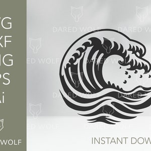 Ocean Waves Vector Cut File | Sea Waves Scene Clipart | Tidal Wave Svg ...