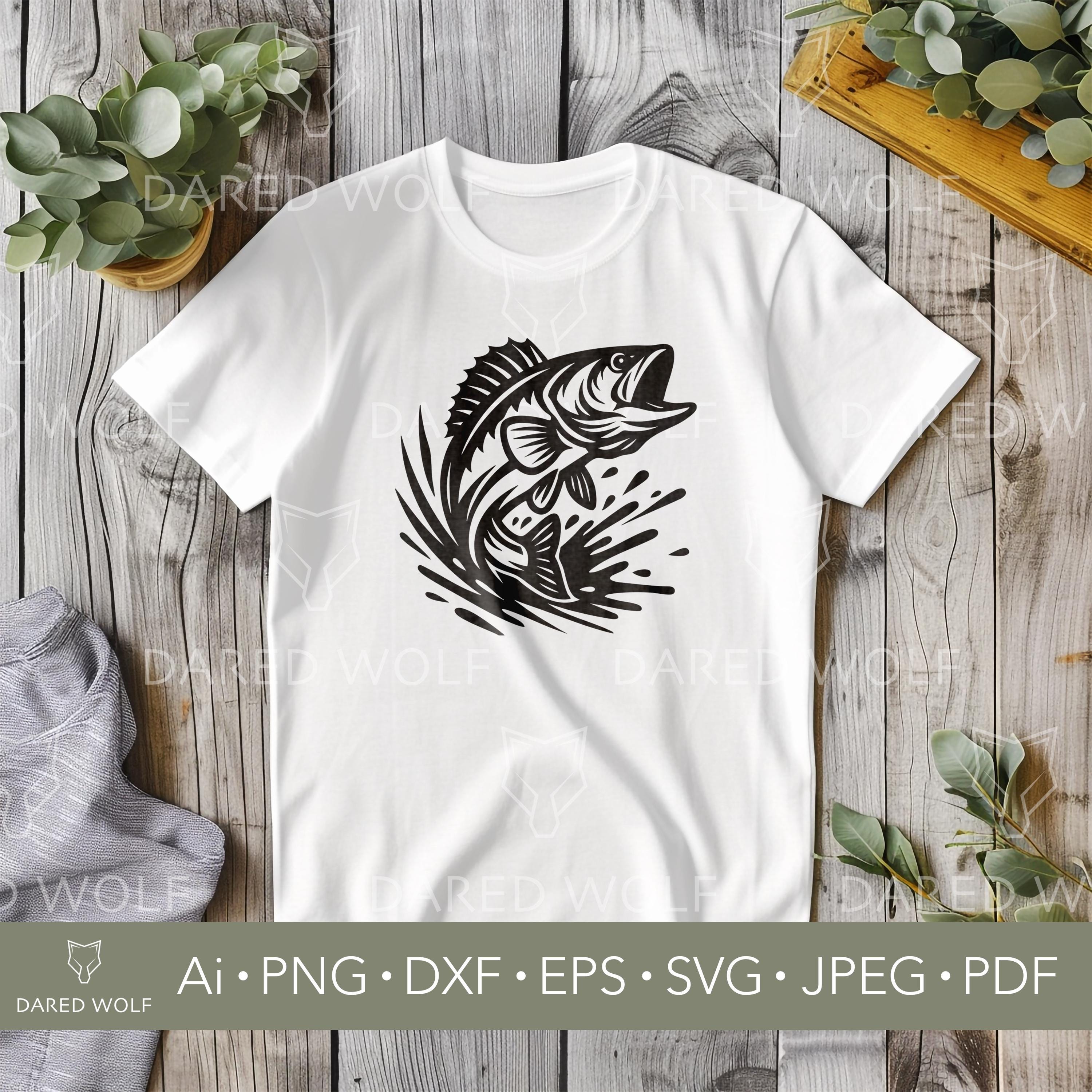 Jumping Fish SVG: Angler Vector Art for Cricut & Silhouette (digital ...