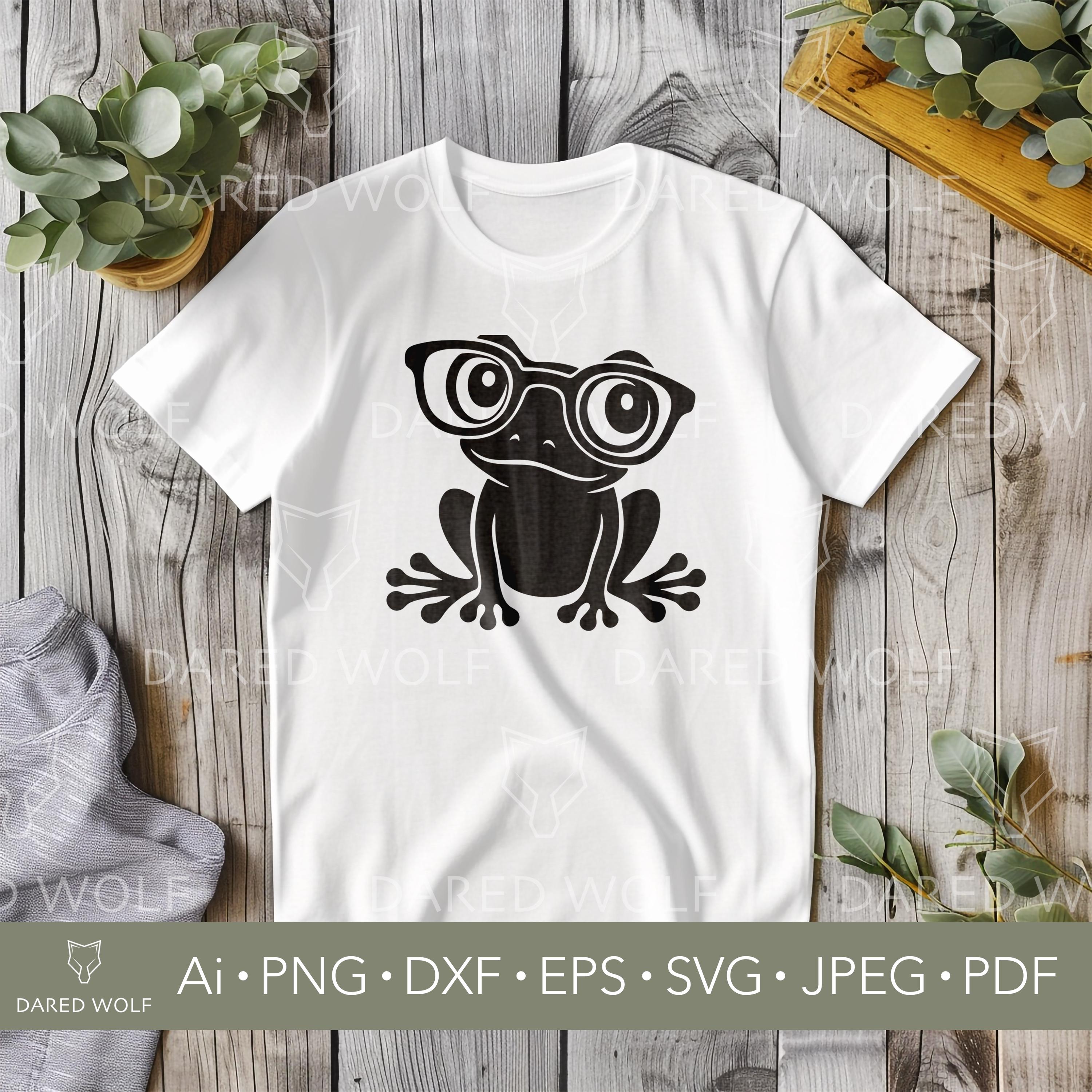 Funny Frog Vector Art: Nerdy Animal SVG File for Cricut - Etsy