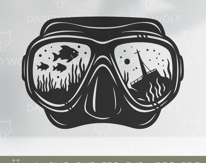 Scuba Diver Mask SVG | Diving SVG | Freediving SVG | Dive Underwater ...