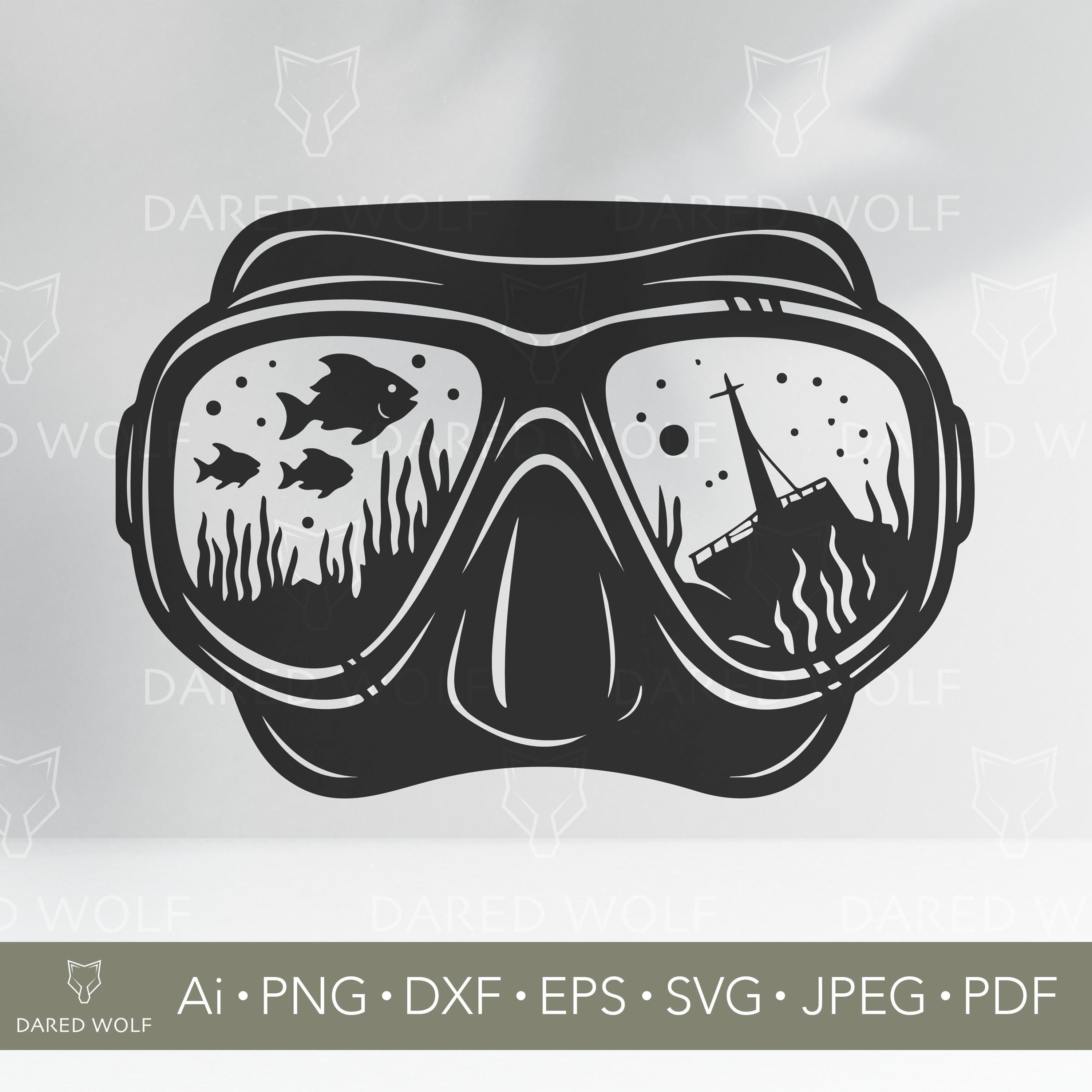Scuba Diving SVG Design | Underwater Mask Vector Art for Cricut and ...