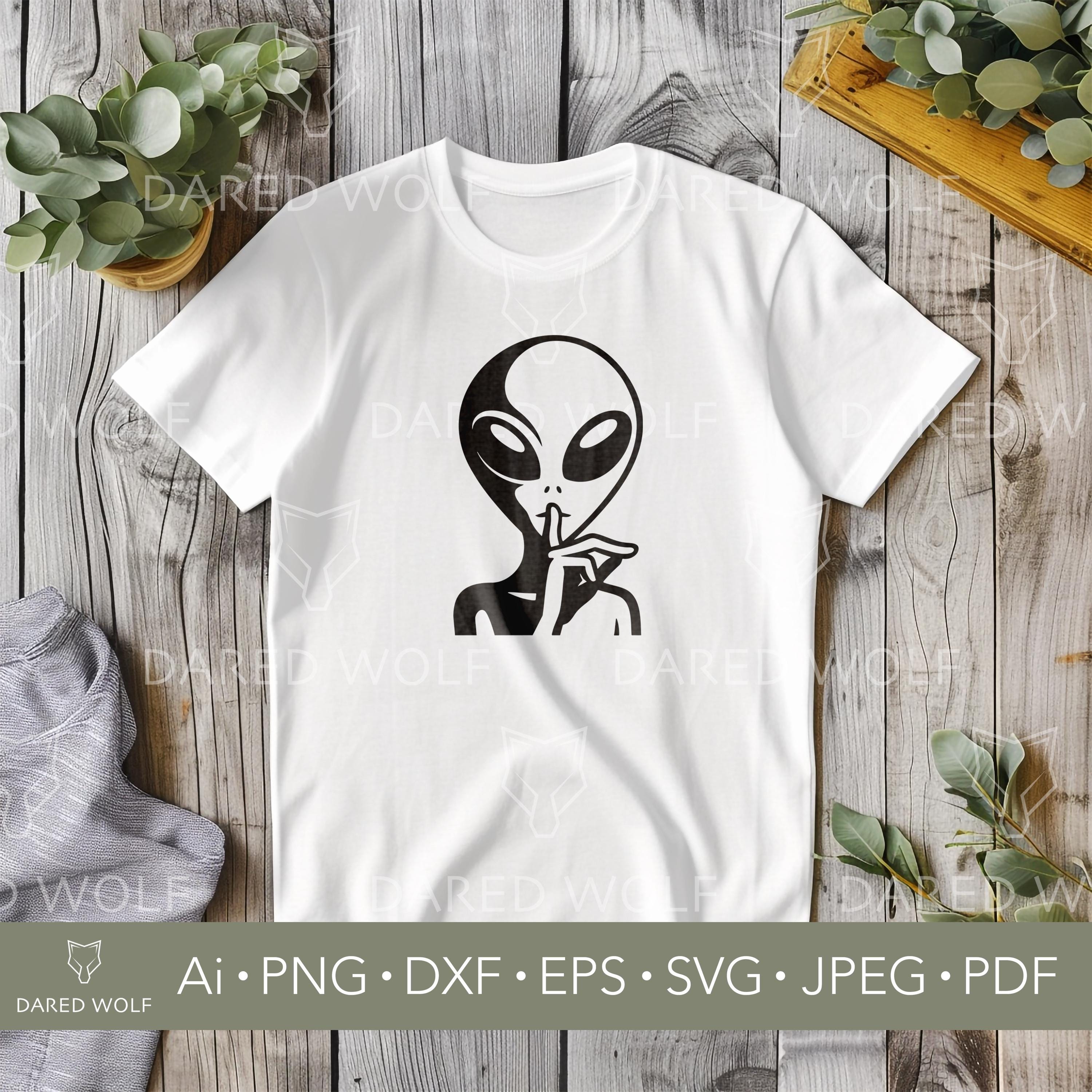 Alien Hush Vector Art | UFO Alien SVG for Cricut and Silhouette | Sci ...