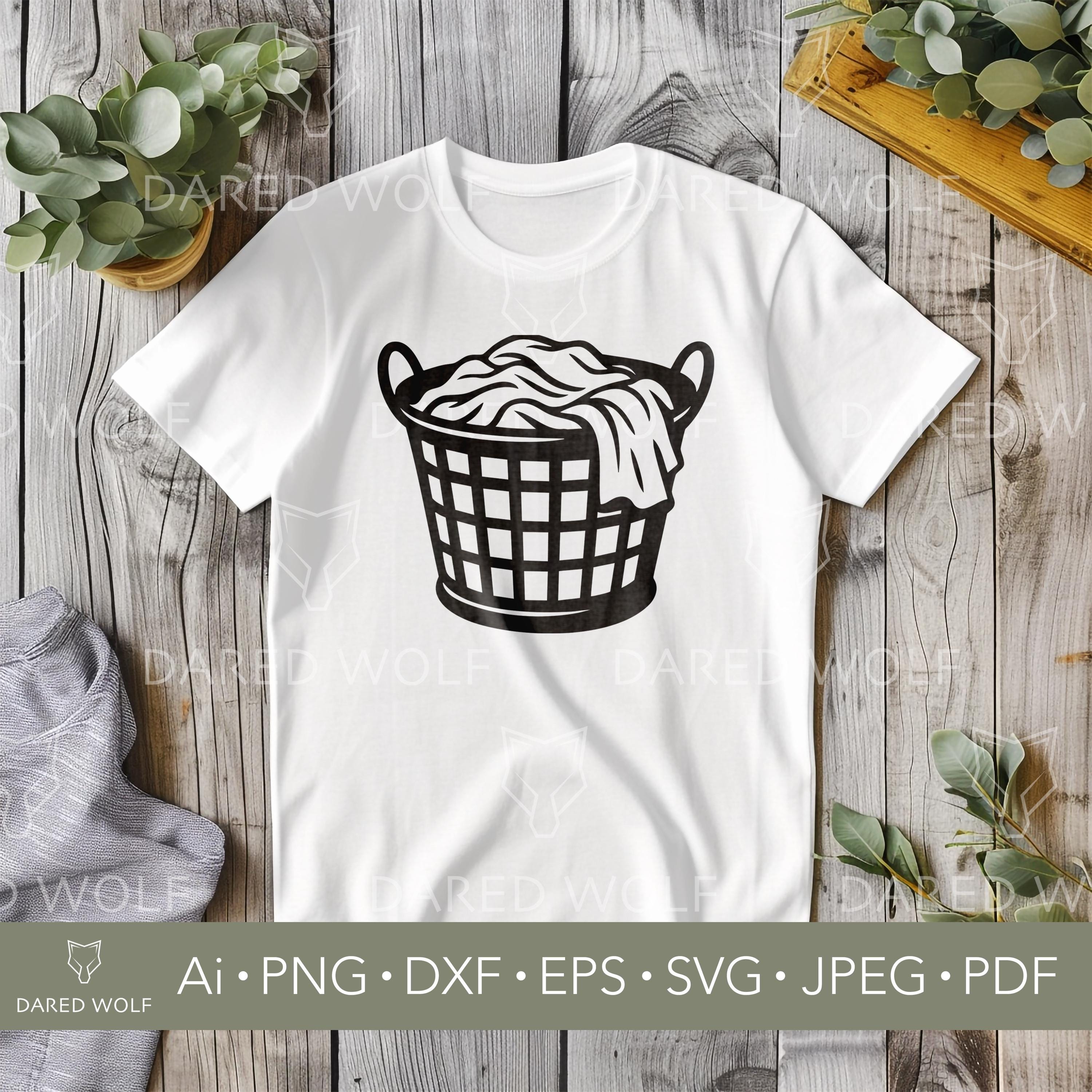 Laundry Basket SVG: Clothes Clipart, Laundry Room Decor (digital ...