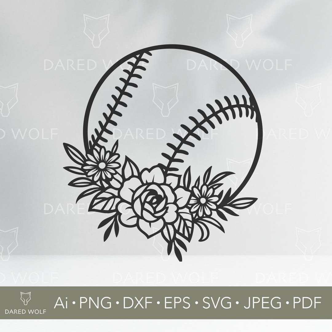Floral Baseball SVG Vector: Softball Mom Vinyl Cut File (digital File ...