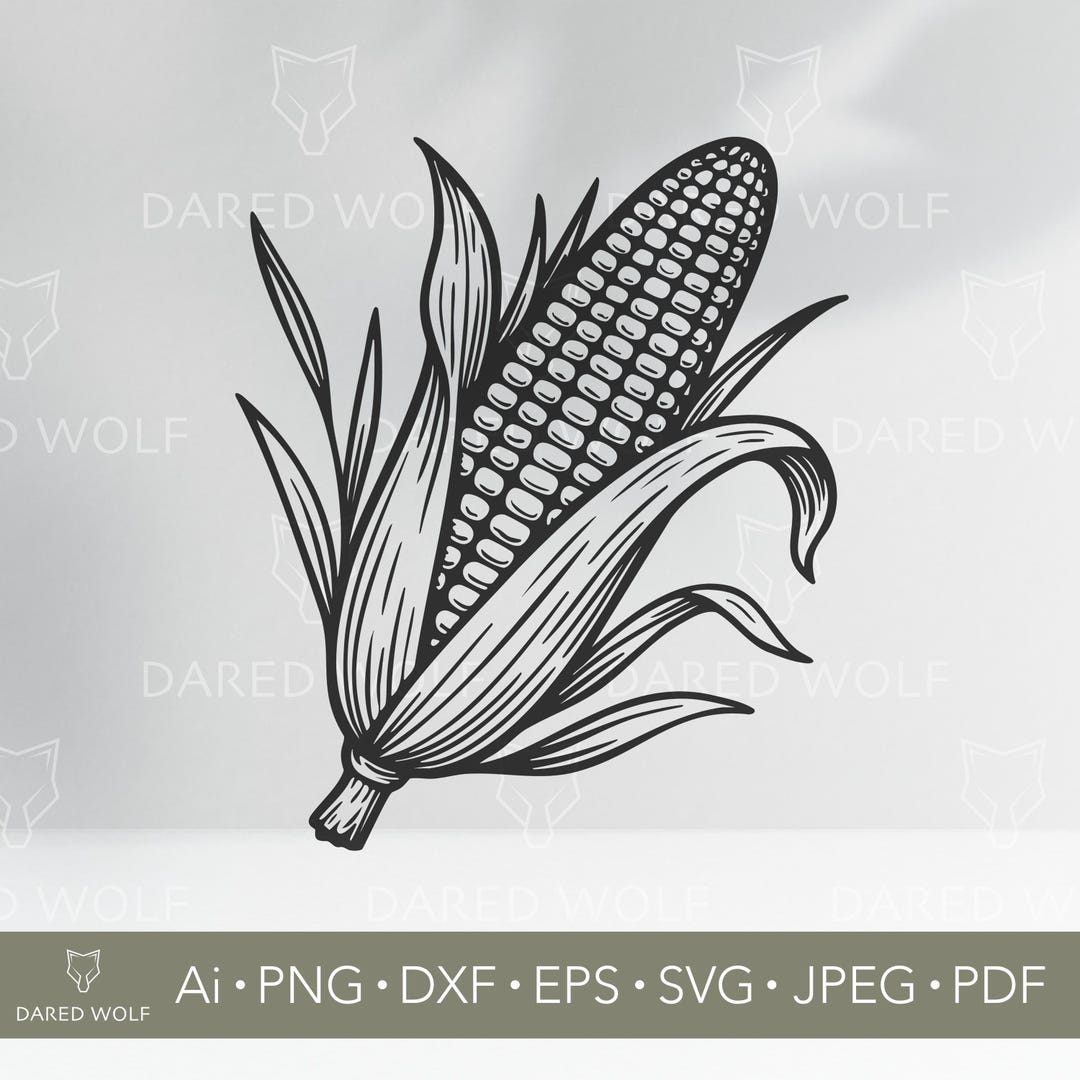 Corn SVG | Maize Silhouette Vector for Cricut and Silhouette | Farm ...