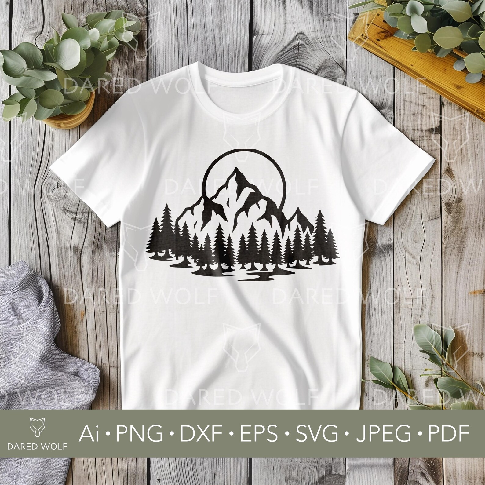 Mountain Forest SVG Vector | Wilderness Camping Design for Cricut and ...