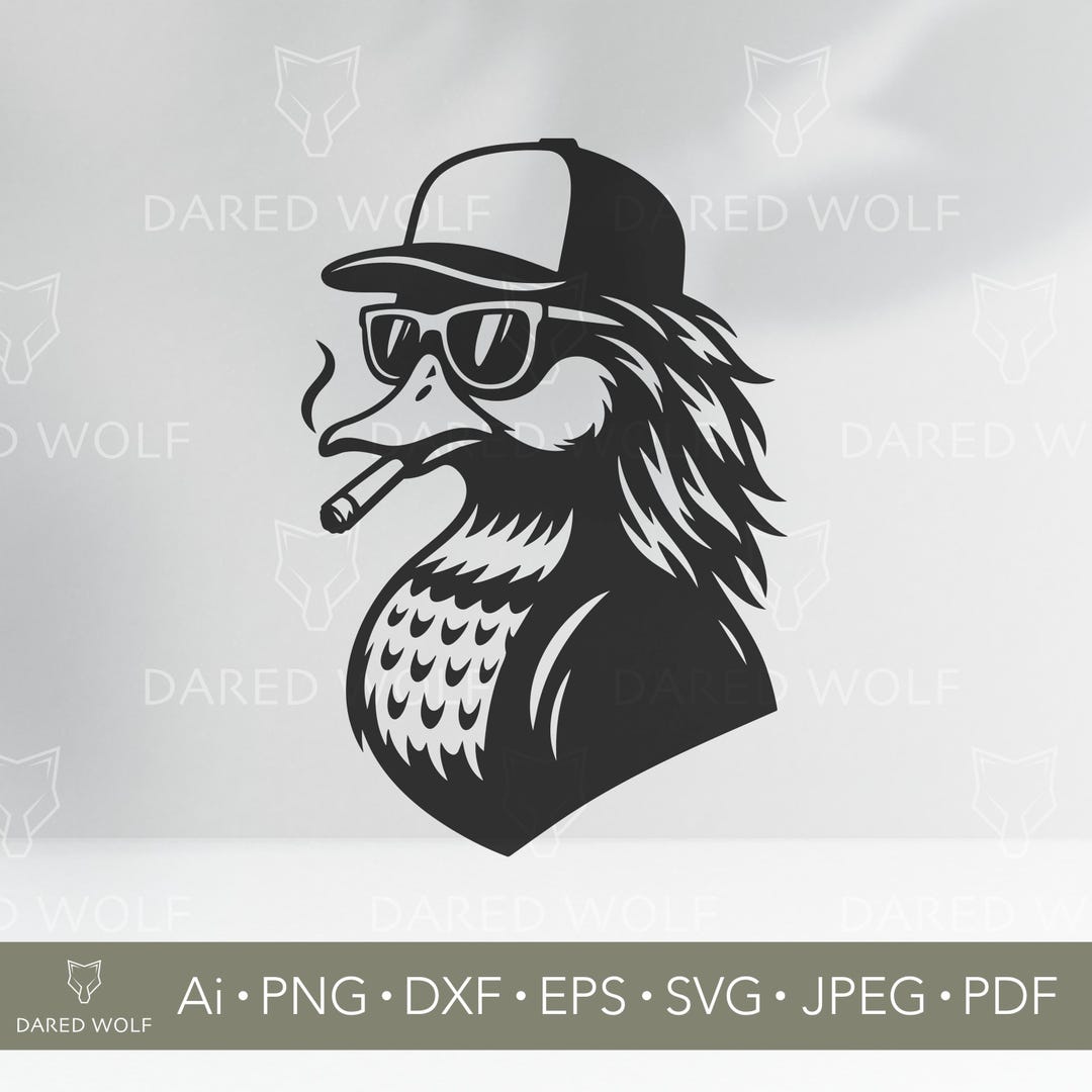 Funny Wood Duck Mullet SVG: Redneck Trucker Hat Clipart (digital ...
