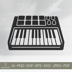 MIDI Keyboard Vector Art: Music Production Clipart (digital Download ...