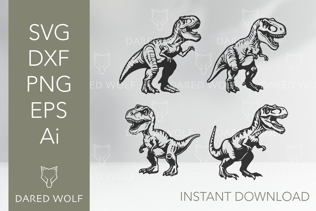 T-rex Dinosaur Vector Cut File | Tyrannosaurus Rex Clipart | T-rex Svg ...