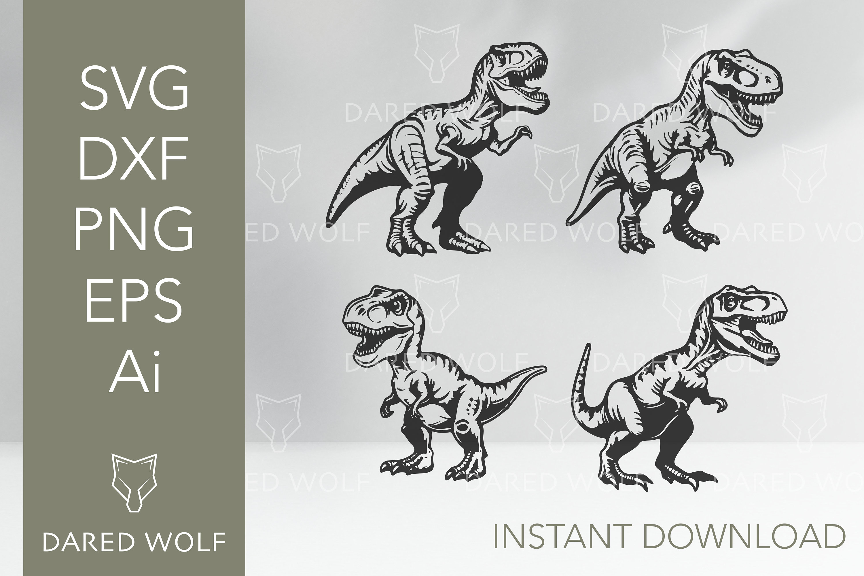 T-rex Dinosaur Vector Cut File | Tyrannosaurus Rex Clipart | T-rex Svg ...