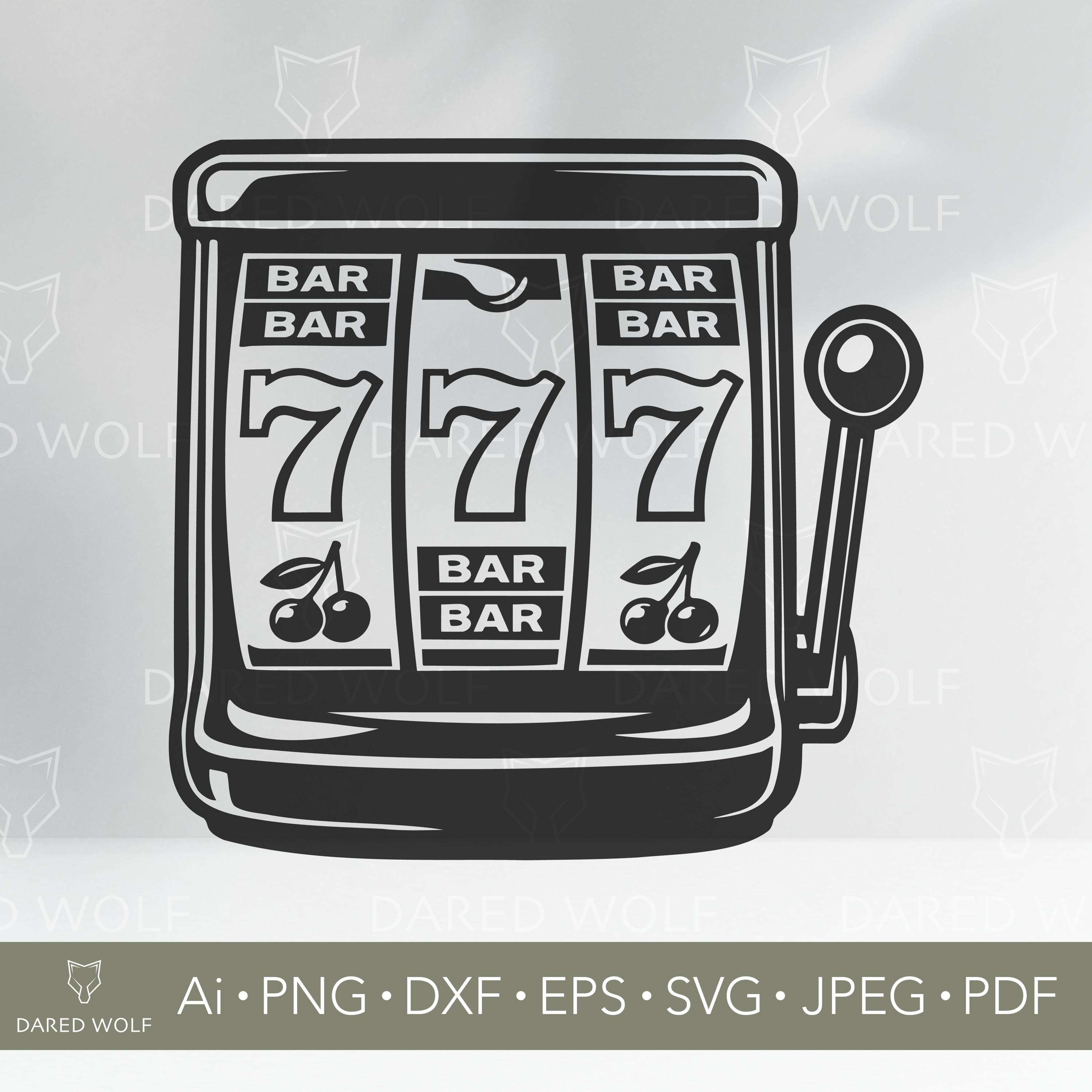 Slot Machine 777 Vector Art: Casino Game SVG for Cricut - Etsy