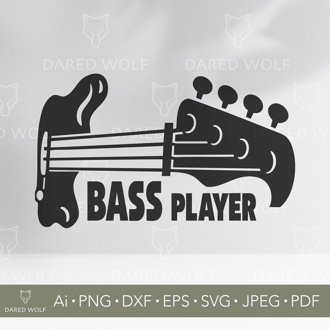 Bass Player SVG: Guitar Headstock Clipart for Cricut - Etsy