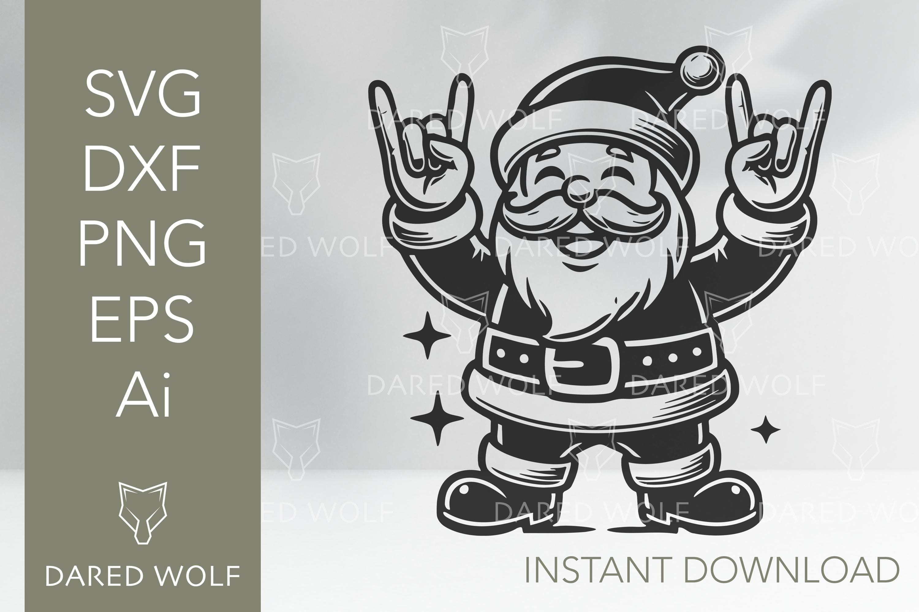 Rocker Santa Vector Art | Christmas SVG for Cricut and Silhouette ...