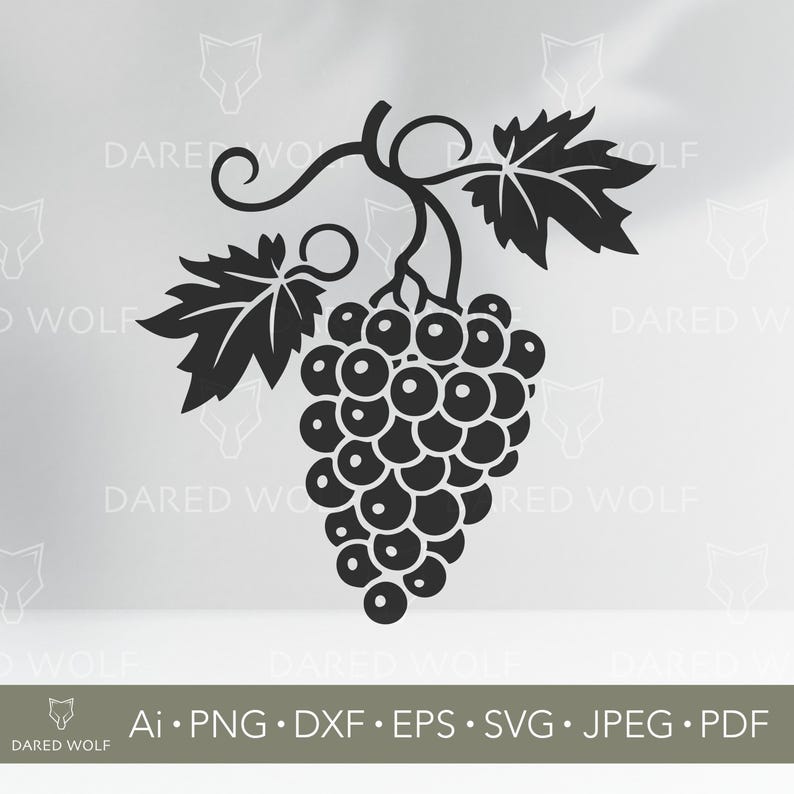 Grapevine Vector Art: Wine Vineyard SVG, Rustic Kitchen Design (digital ...