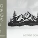 Mountain Scene Vector Cut File | Mountain Scene Clipart | Mountain Svg ...