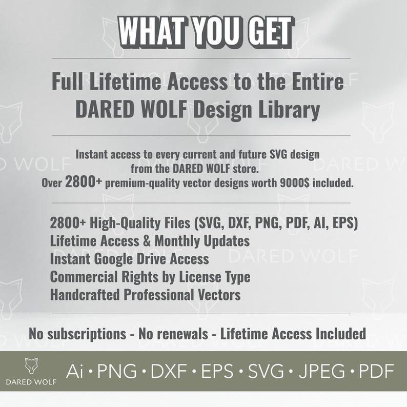 Full Access SVG Bundle - Lifetime Library Personal License - DARED WOLF ...