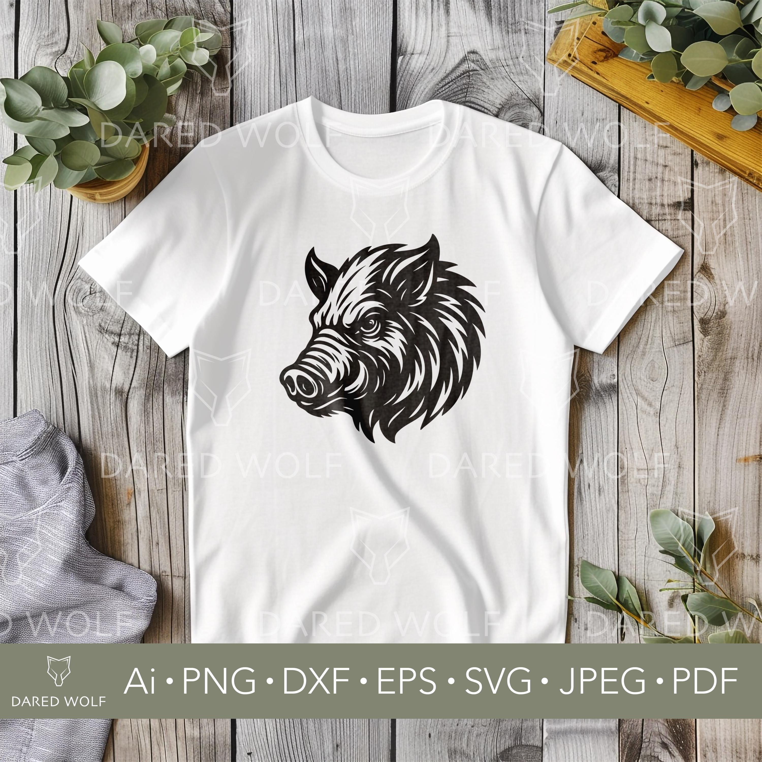 Wild Boar Head Vector Art | Hog Hunting SVG for Cricut and Silhouette ...