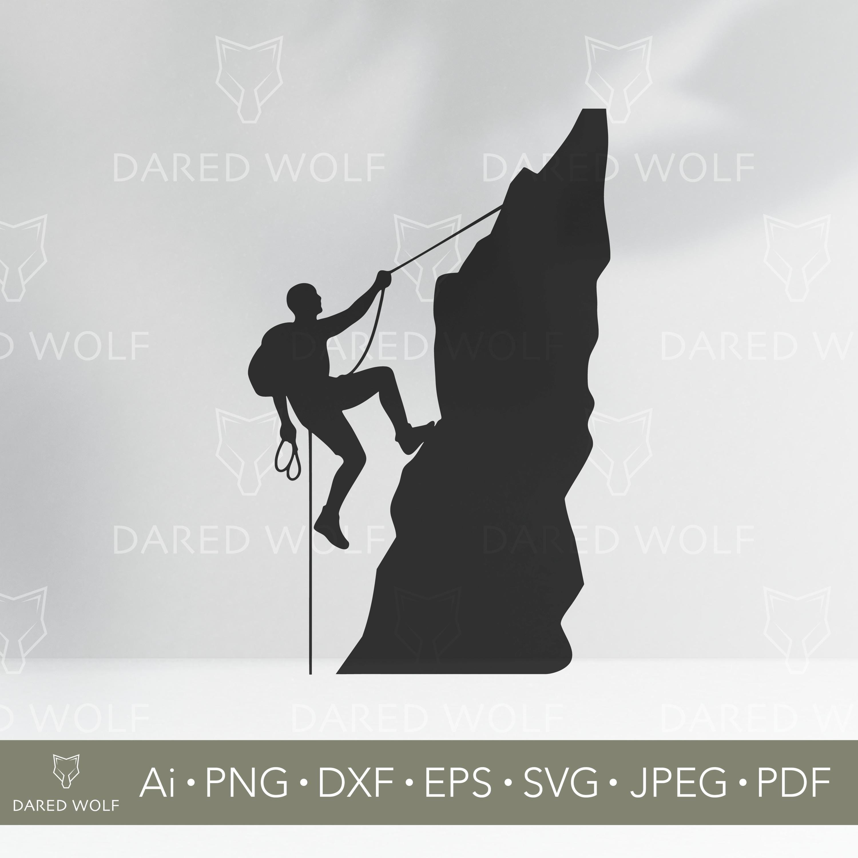 Rock Climbing SVG: Mountain Adventure Vector for Cricut & Silhouette ...