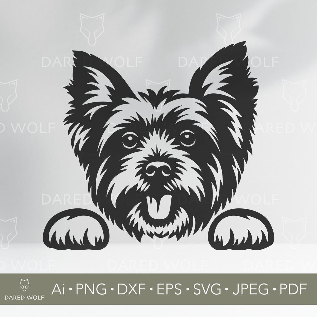 Yorkie Dog Vector Art | Cute Puppy Face SVG for Cricut and Silhouette ...