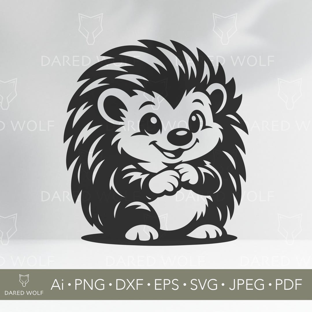 Kawaii Hedgehog Clipart – Cartoon Animal Illustration (svg, Png, Pdf ...