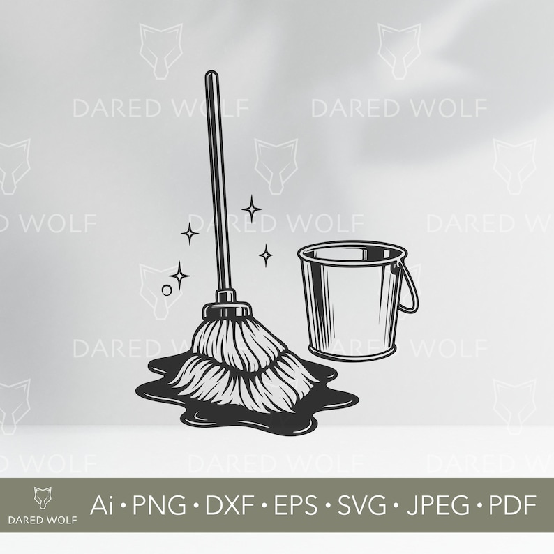Cleaning Mop SVG: Housekeeping Vector Art for Cricut - Etsy