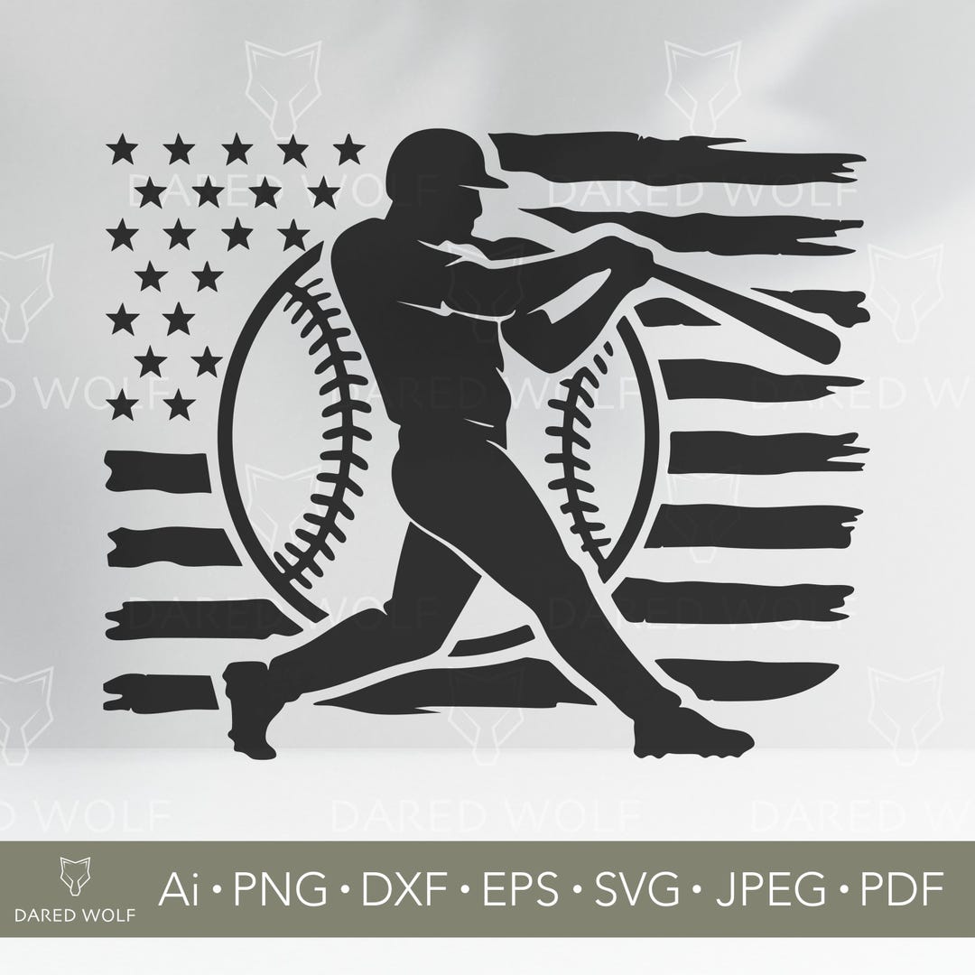 Baseball USA Flag SVG: Patriotic Batter Design (digital File) - Etsy