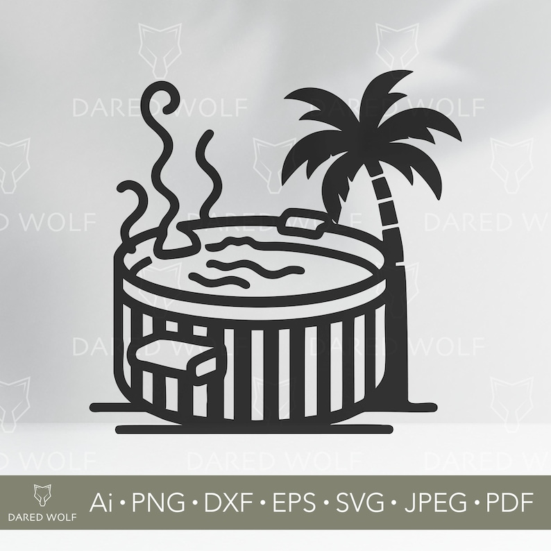 Hot Tub SVG Cut File | Relaxing Spa Vector for Cricut & Silhouette ...