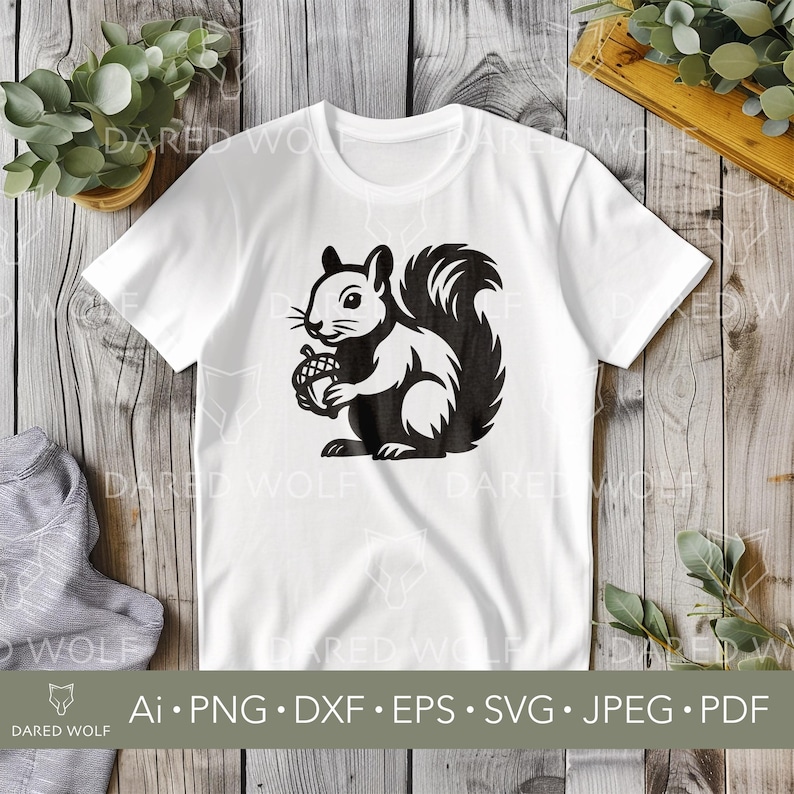 Squirrel With Acorn SVG: Woodland Clipart, Cricut & Laser Cut File - Etsy