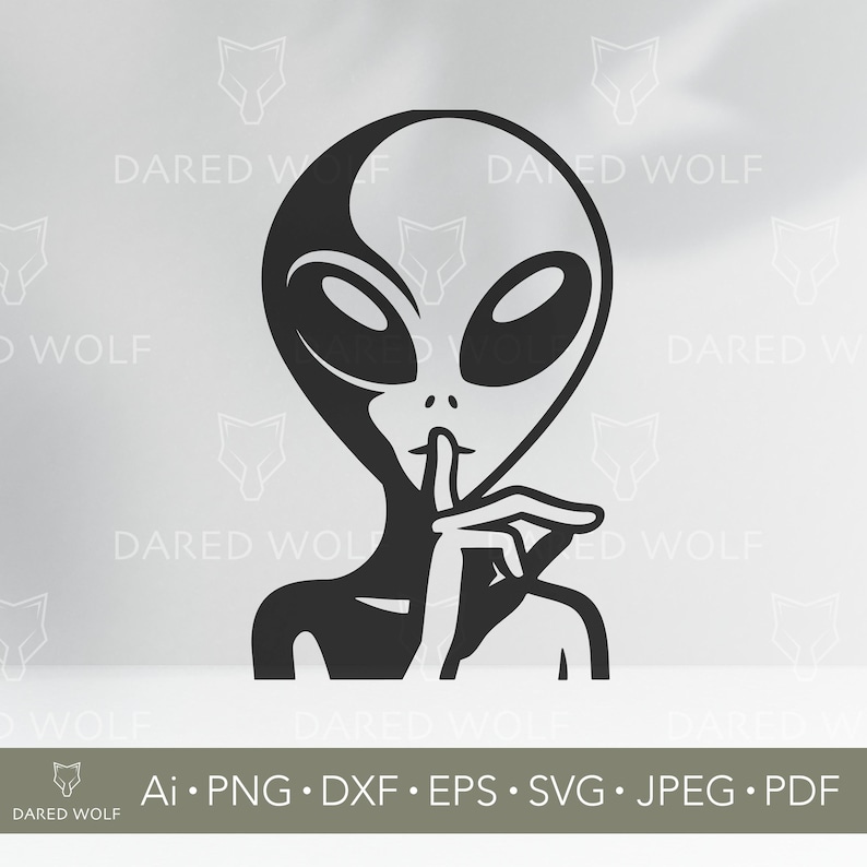 Alien Hush Vector Art | UFO Alien SVG for Cricut and Silhouette | Sci ...