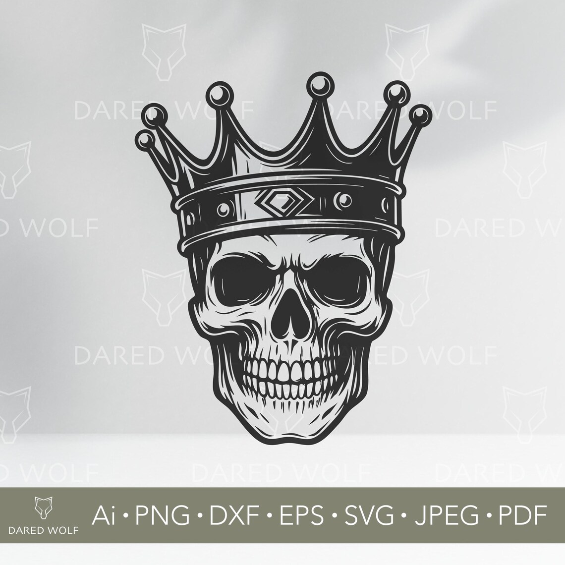 Skull Crown Vector Art | King Skull SVG for Cricut and Silhouette ...