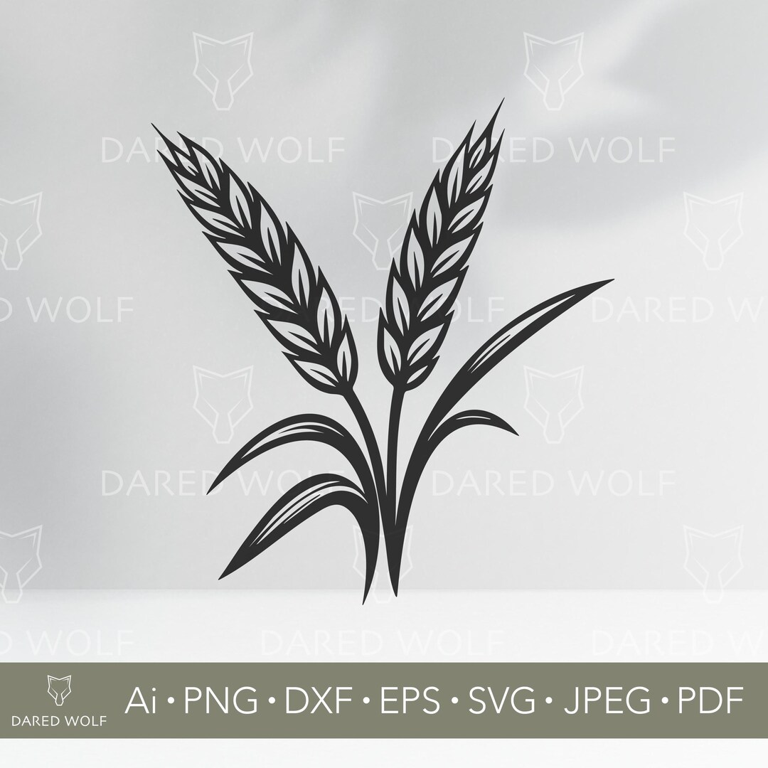 Wheat Vector Art | Farmhouse SVG for Cricut and Silhouette | Rustic ...