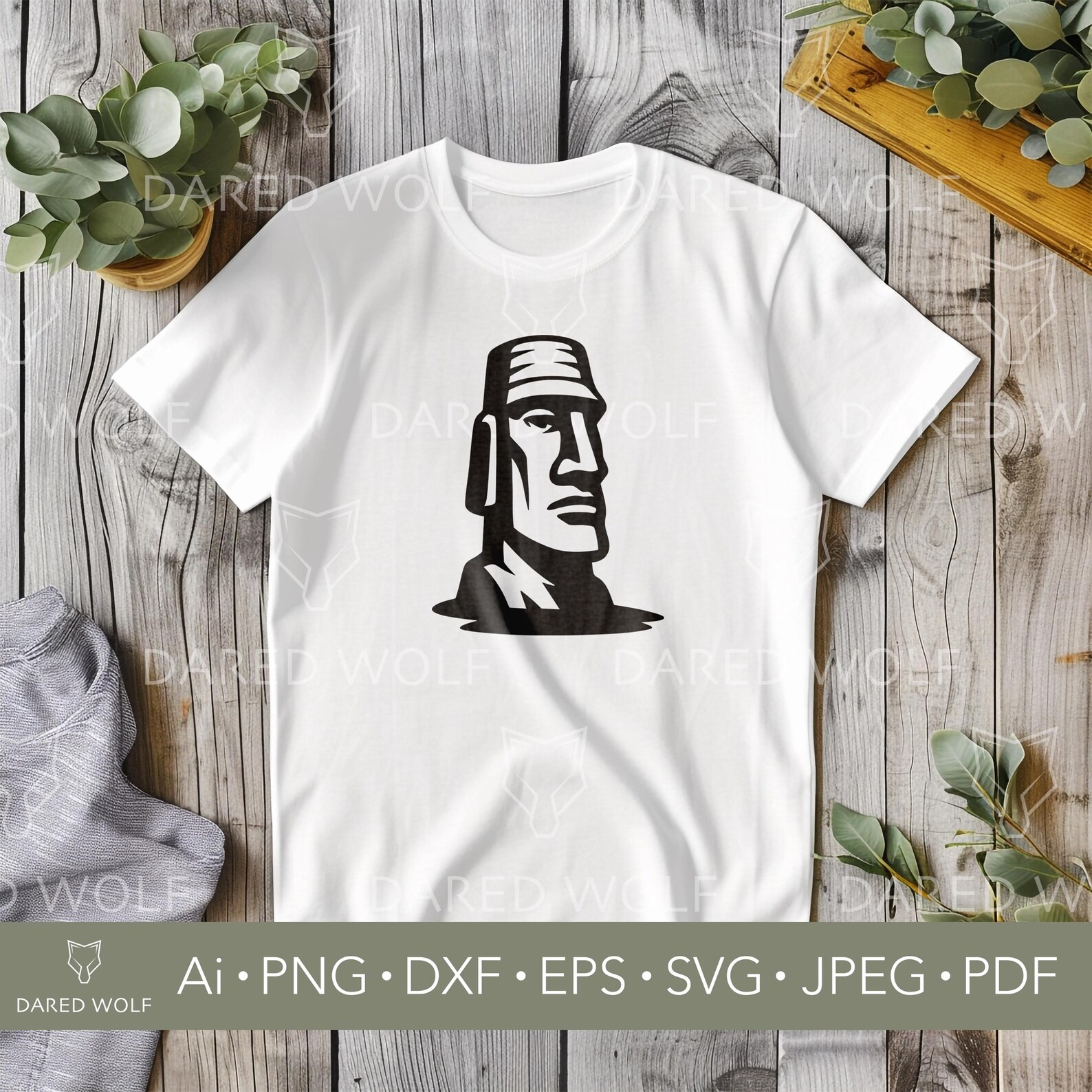 Easter Island Moai Vector Art: Polynesian Statue SVG, PNG, PDF (digital ...