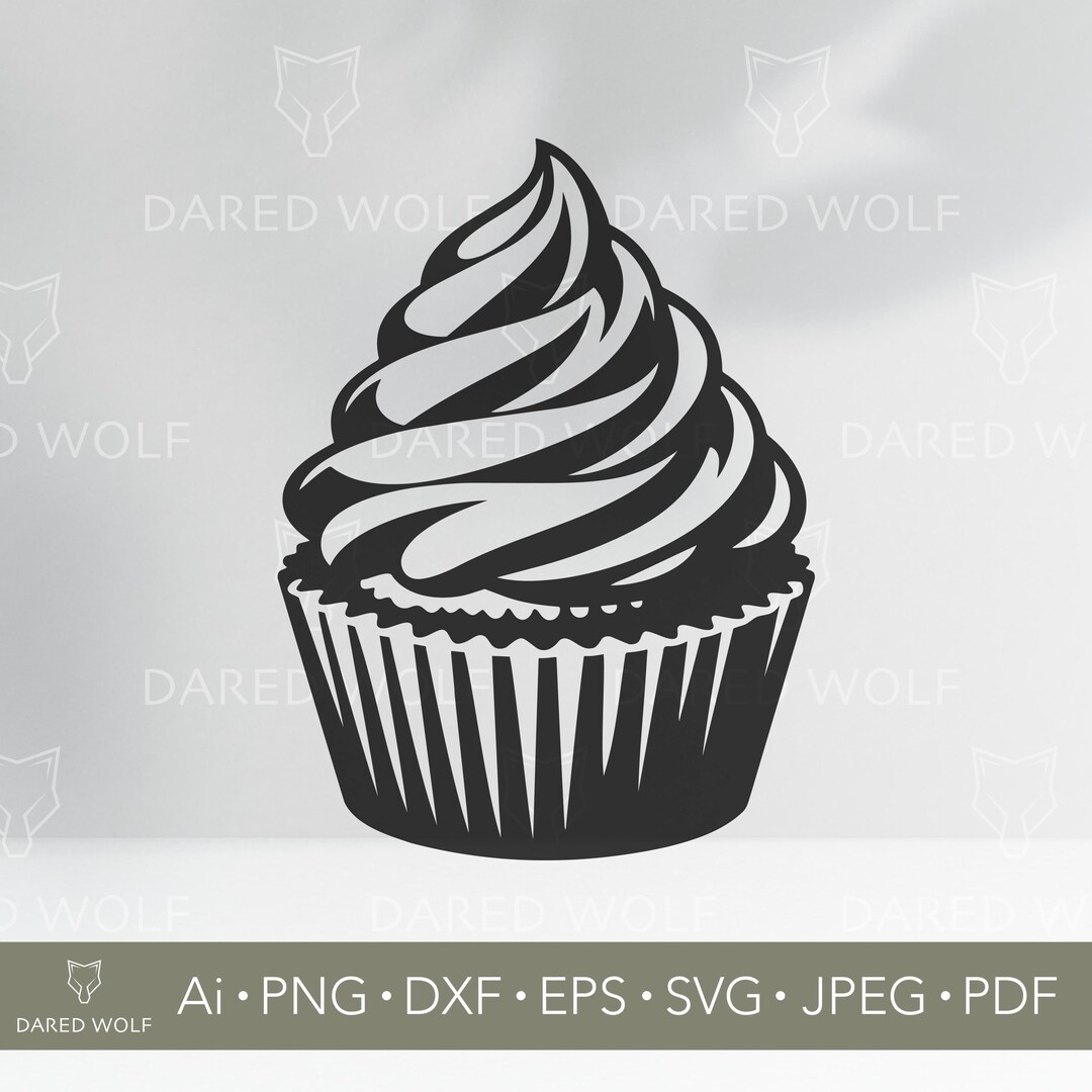 Cupcake SVG - Swirl Frosting Clipart - Bakery Dessert Design for ...