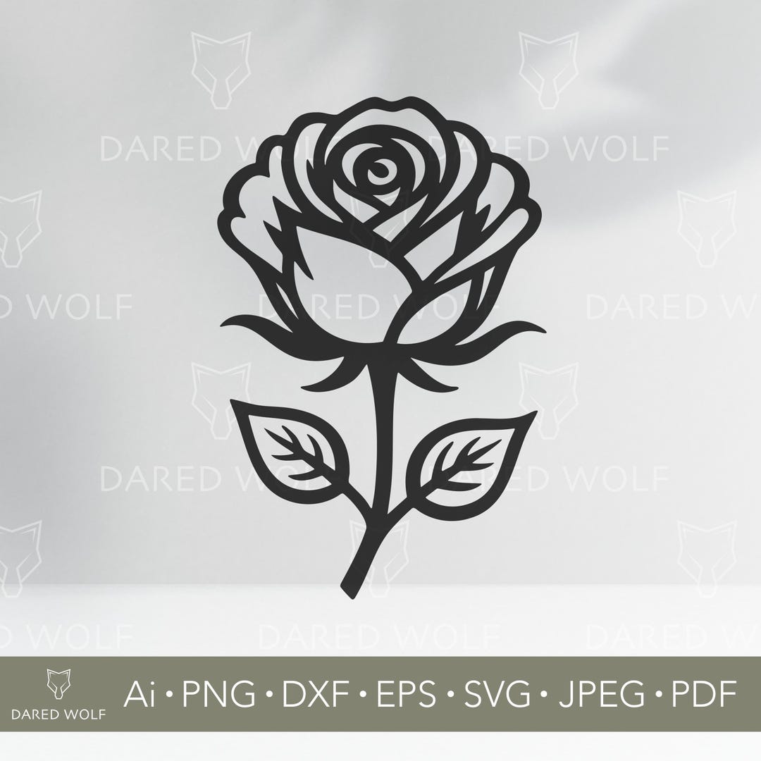 Rose Flower SVG: Elegant Floral Vector, Cricut Silhouette File - Etsy