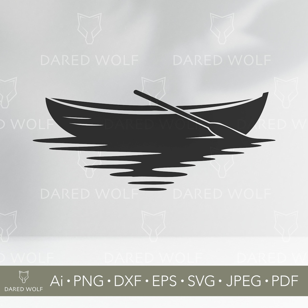 Rowboat SVG | Lake Boat Clipart for Cricut & Silhouette | Nautical ...