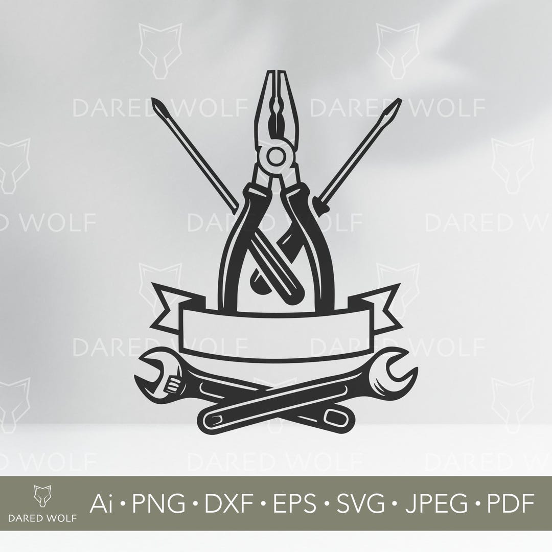 Mechanic Tools SVG: Wrench & Pliers Garage Logo Clipart (digital ...