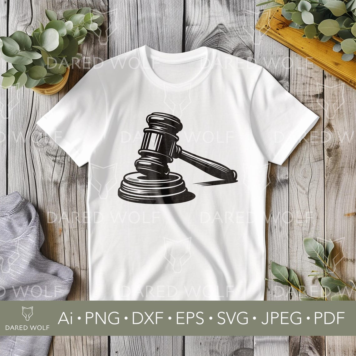 Judge Gavel SVG: Wooden Hammer Clipart for Cricut & Silhouette (digital ...