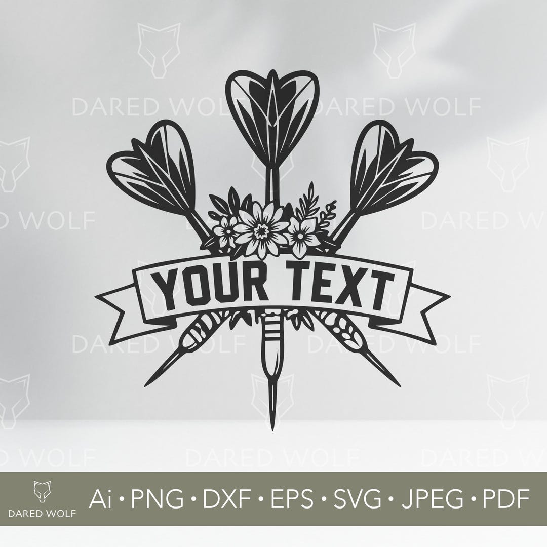 Custom Darts Banner SVG: Floral Sports Bar Clipart (digital File) - Etsy