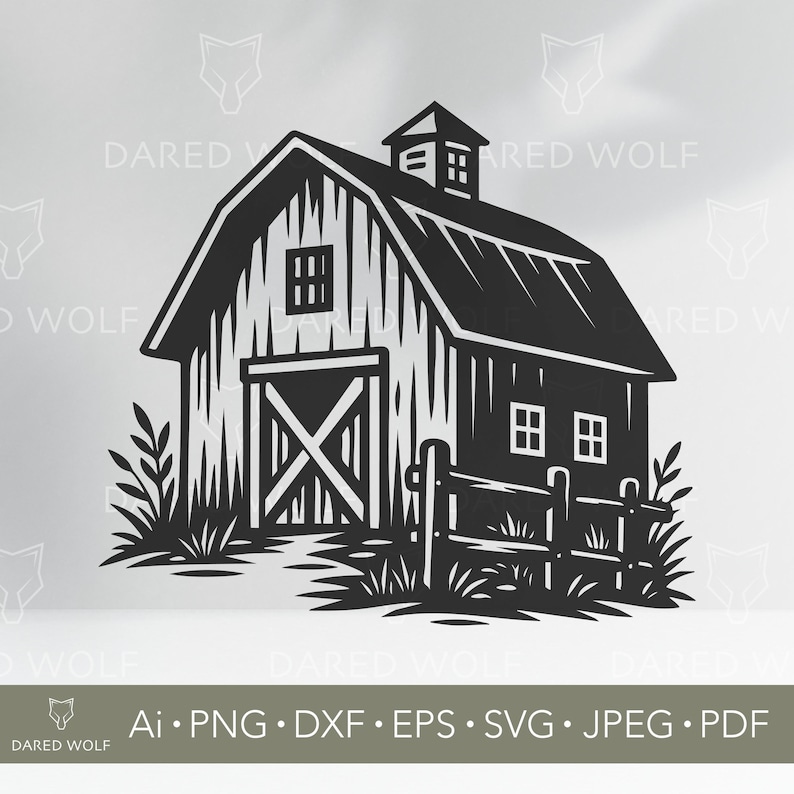 Barn SVG - Rustic Farmhouse Outline - Country Living Wall Art and Craft ...
