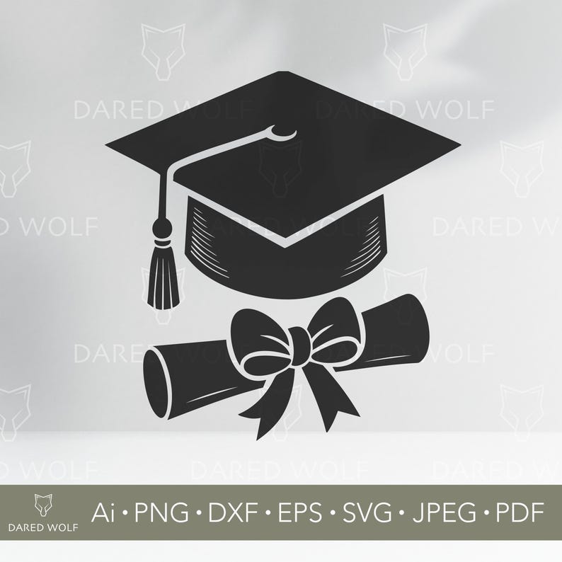 Graduation Cap SVG: Diploma Vector Art for Cricut, Silhouette (digital ...