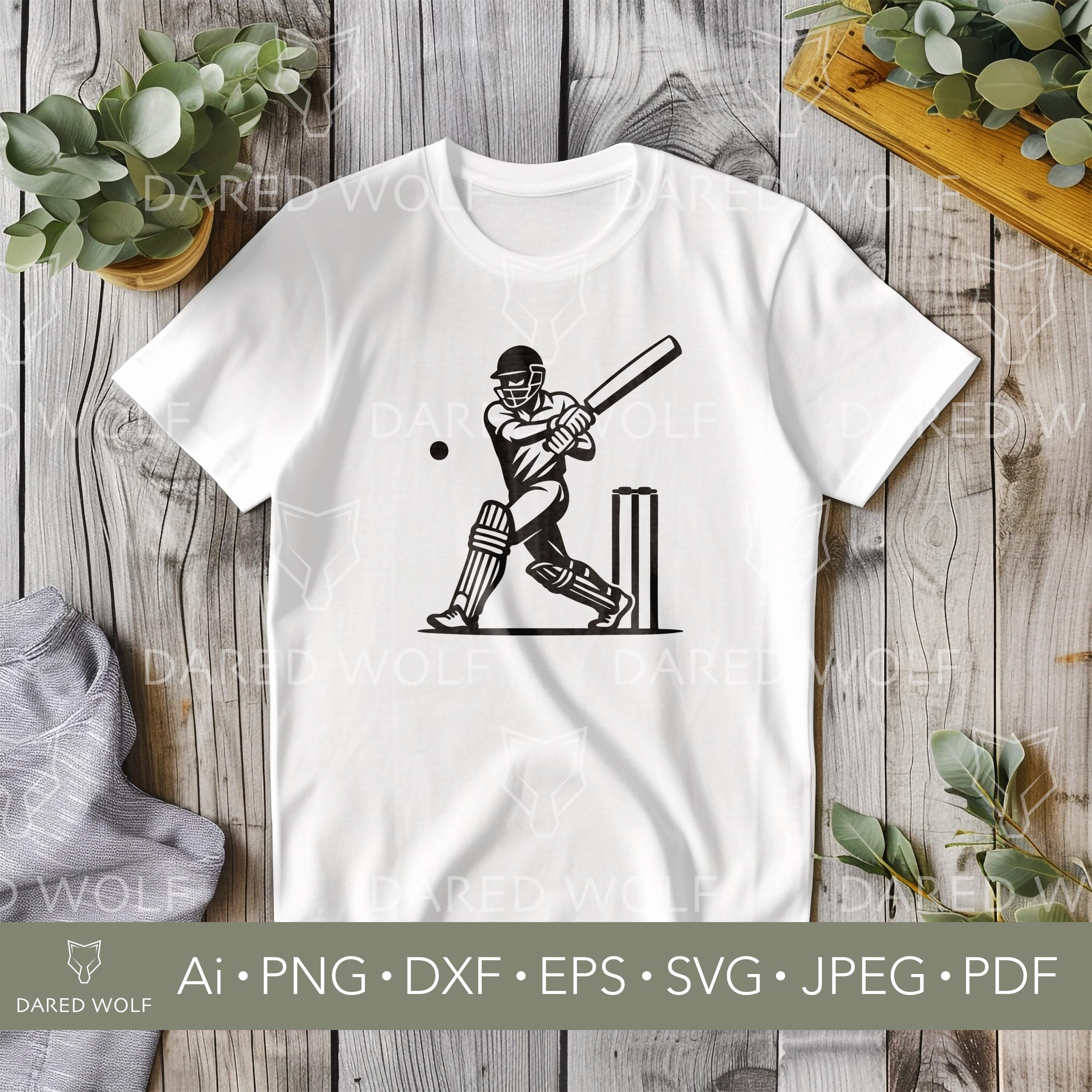 Cricket Player SVG: Batsman Silhouette - Sports Clipart (digital ...