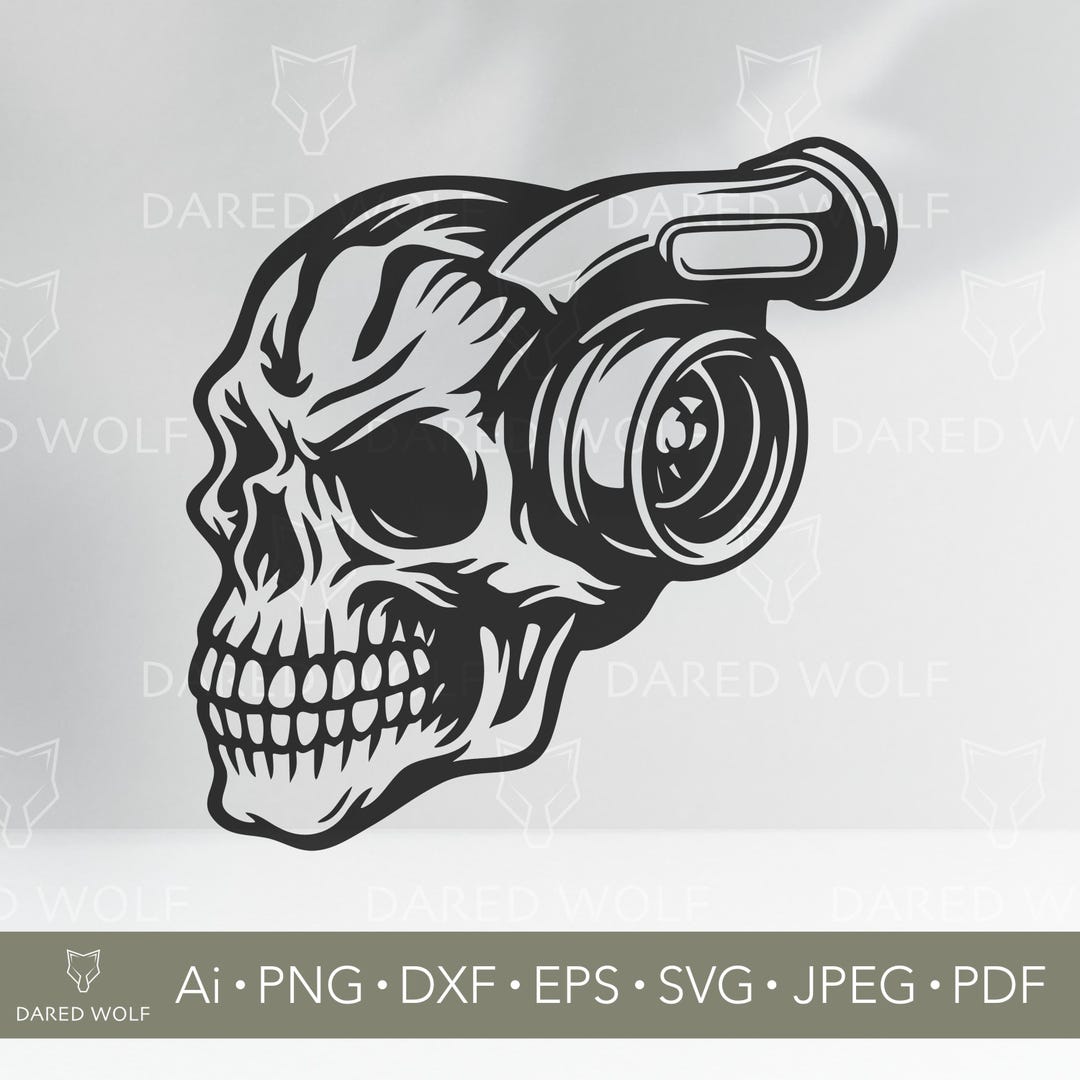 Turbo Skull Vector Art: Racing Engine SVG, Cricut & Silhouette File ...