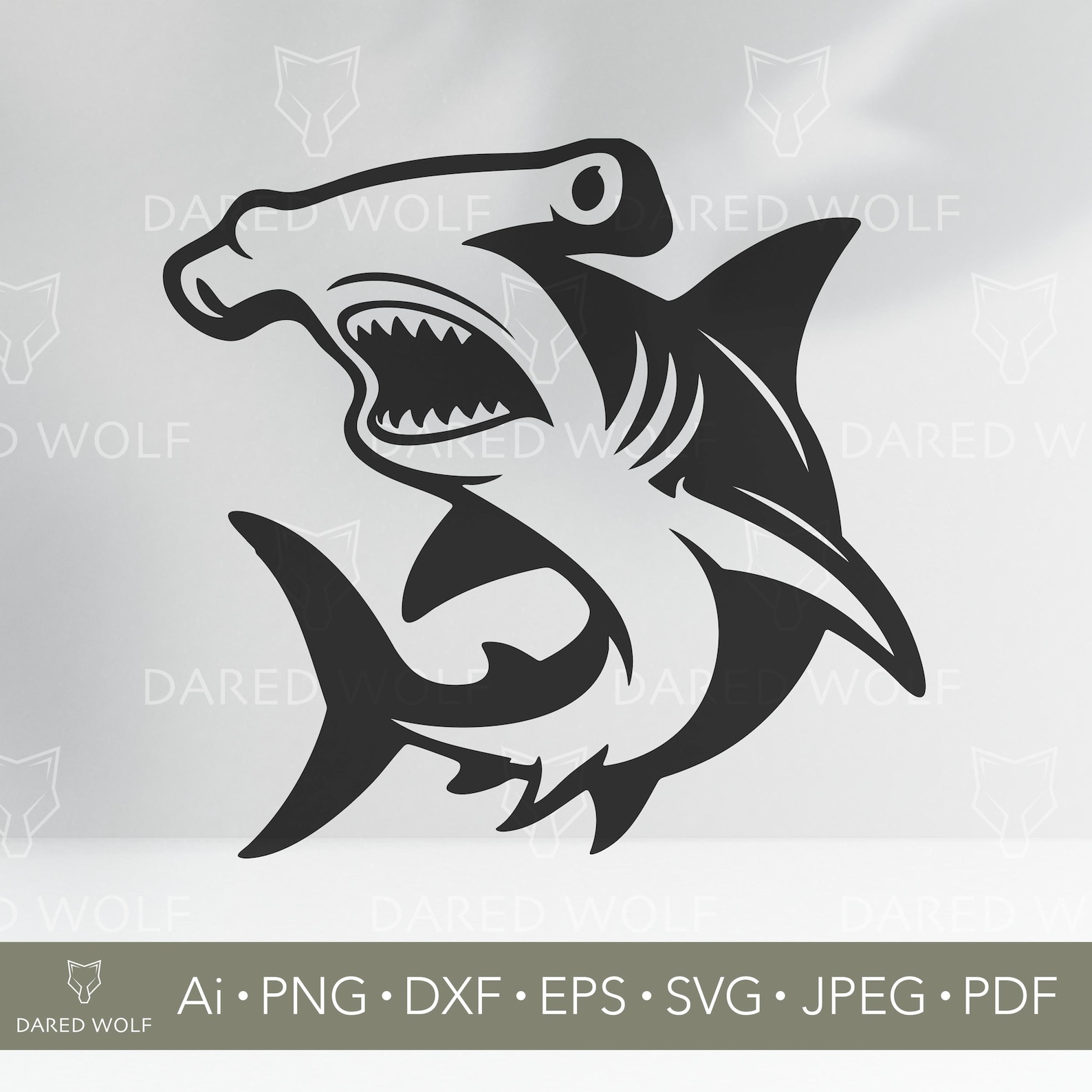 Hammerhead Shark SVG | Aggressive Shark Vector Art for Cricut and ...