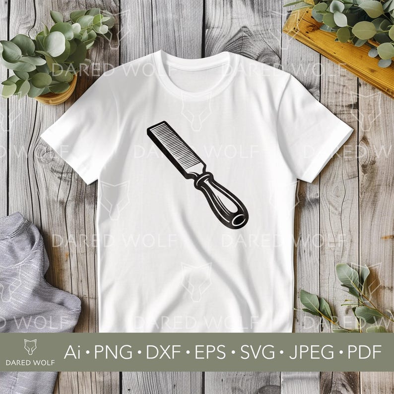 Metal File Tool Clipart - Vintage Wood Handle File - Hand Tool Line Art ...