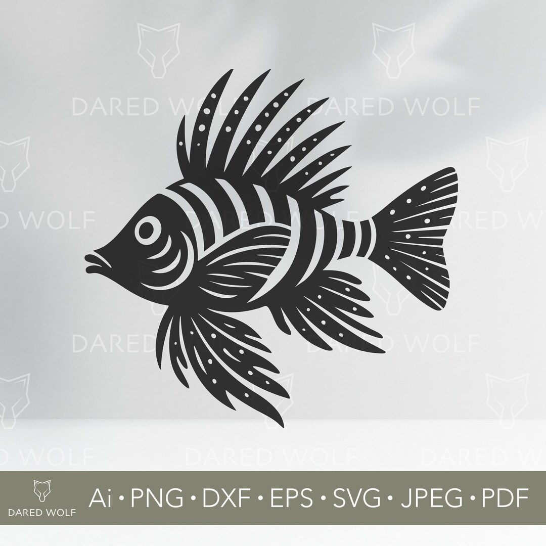 Lionfish SVG: Tropical Fish Vector, Marine Decor (digital Cut File) - Etsy