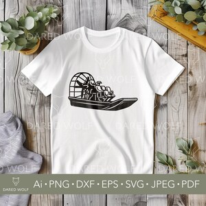 Airboat Vector Art | Swamp Boat SVG for Cricut and Silhouette ...