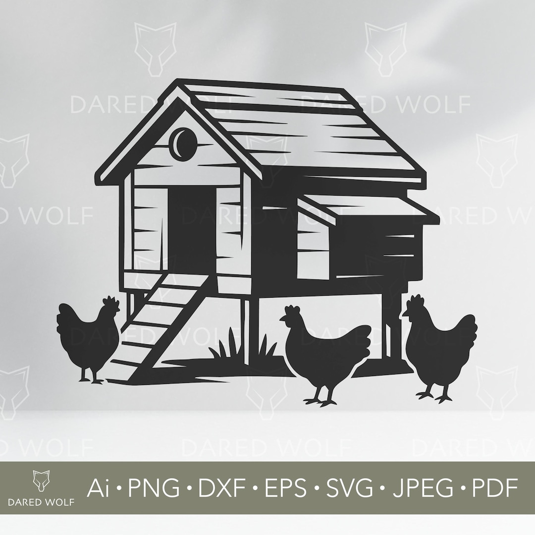 Chicken Coop SVG Design | Hen House Vector Clipart for Cricut ...